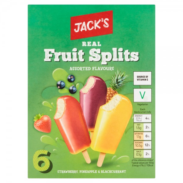Jack’s Real Fruit Splits Assorted Flavours 6 x 73ml (438ml) – Deliver ...