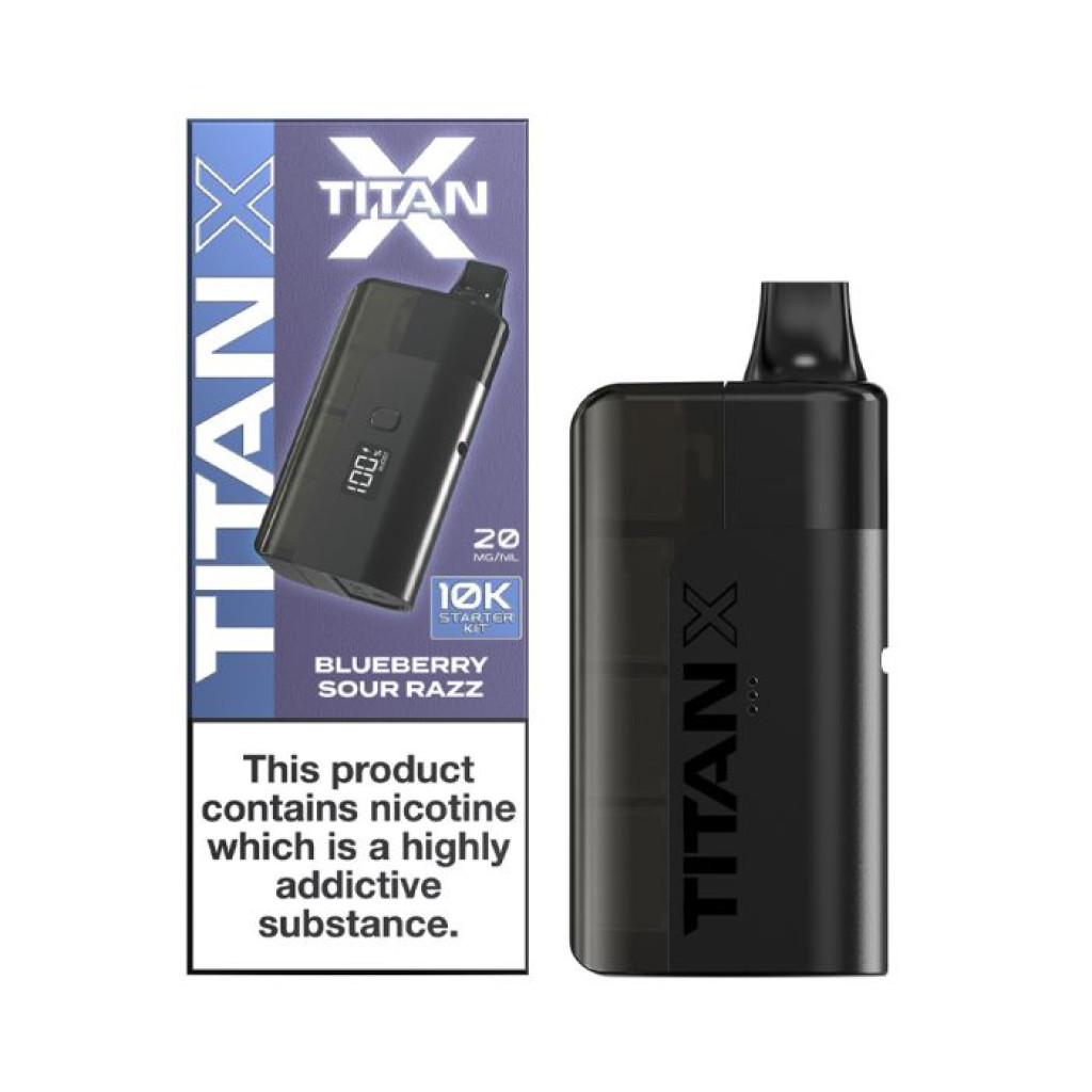 Titan X 10K Prefilled Pod Vape Blueberry Sour Rasp – Deliver Blantyre